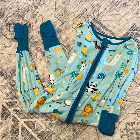Little Sleepies | Pajamas | Little Sleepies Teal And White Party ...